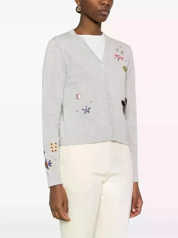 Kenzo Embroidered Cotton Cardigan
