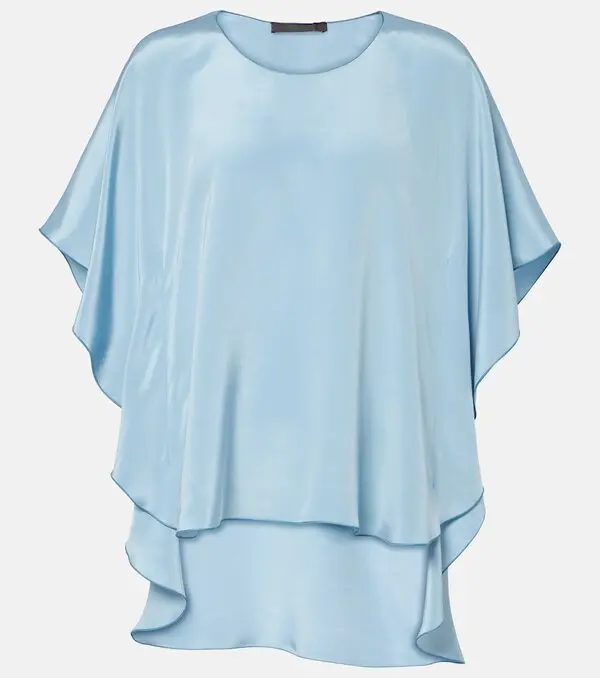 Max Mara Oronte Silk Crêpe De Chine Blouse - Blue