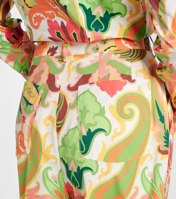 Etro Printed Wide-leg Cotton Pants