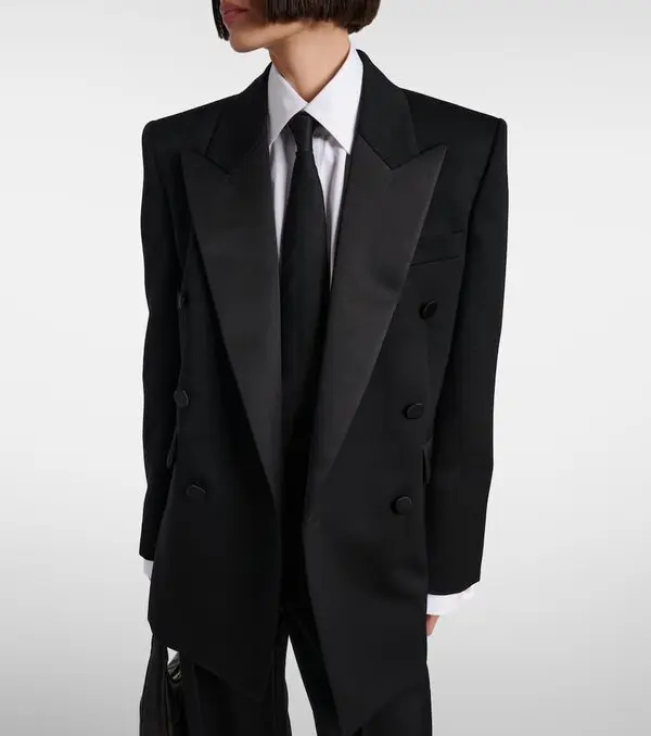 Saint Laurent Satin-trimmed Wool Tuxedo Jacket