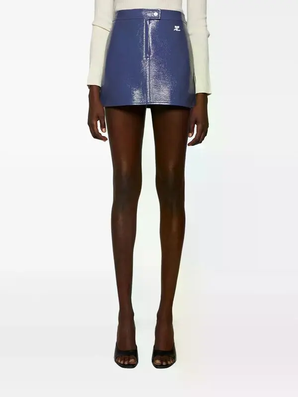 COURREGES Logo Mini Skirt - Blue
