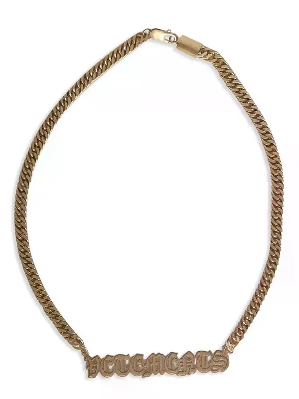 Vetements Gothic-logo Necklace - Gold