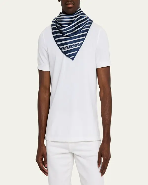 Giorgio Armani Silk Stripe Neck Scarf