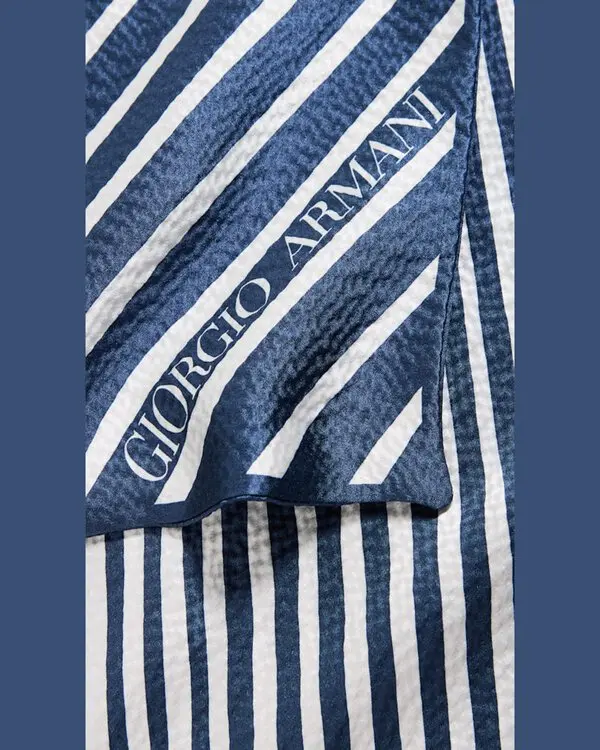 Giorgio Armani Silk Stripe Neck Scarf