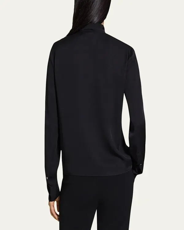 Theory Silk Tie Neck Blouse