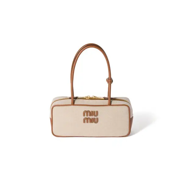 Miu Miu Beau Canvas And Leather Bag