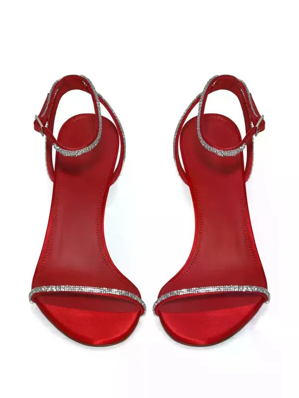 Amina Muaddi 105mm Diamante Sandals - Red