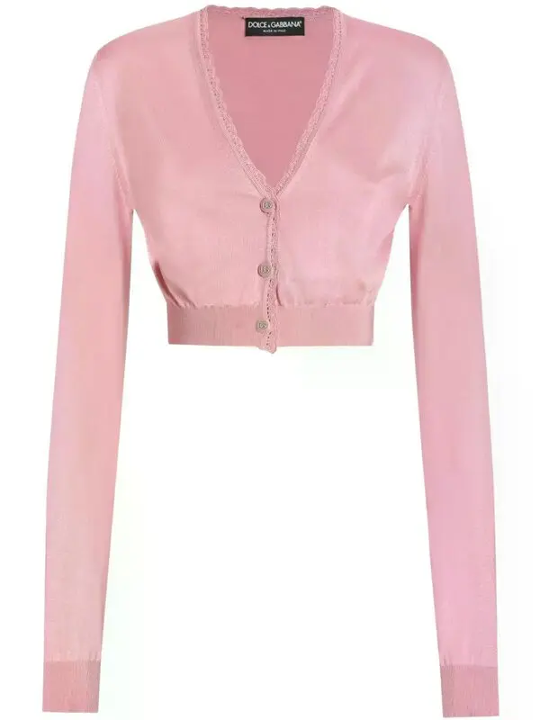 Dolce & Gabbana Lace-trim Cropped Cardigan