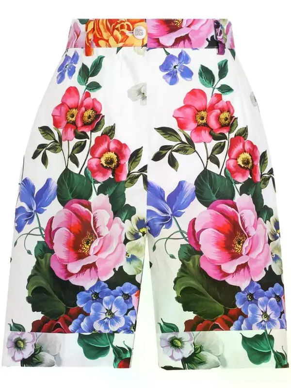 Dolce & Gabbana Floral-print Shorts - White