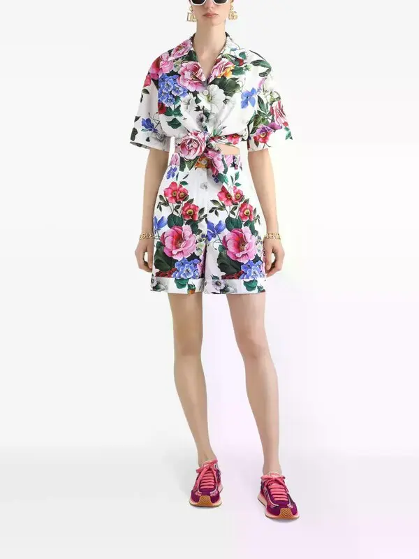 Dolce & Gabbana Floral-print Shorts - White