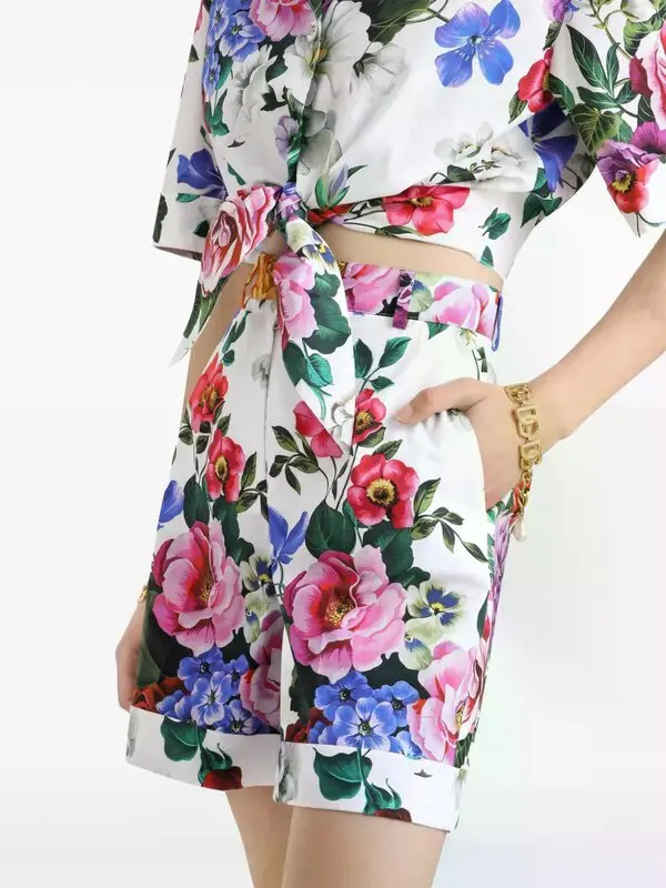 Dolce & Gabbana Floral-print Shorts - White