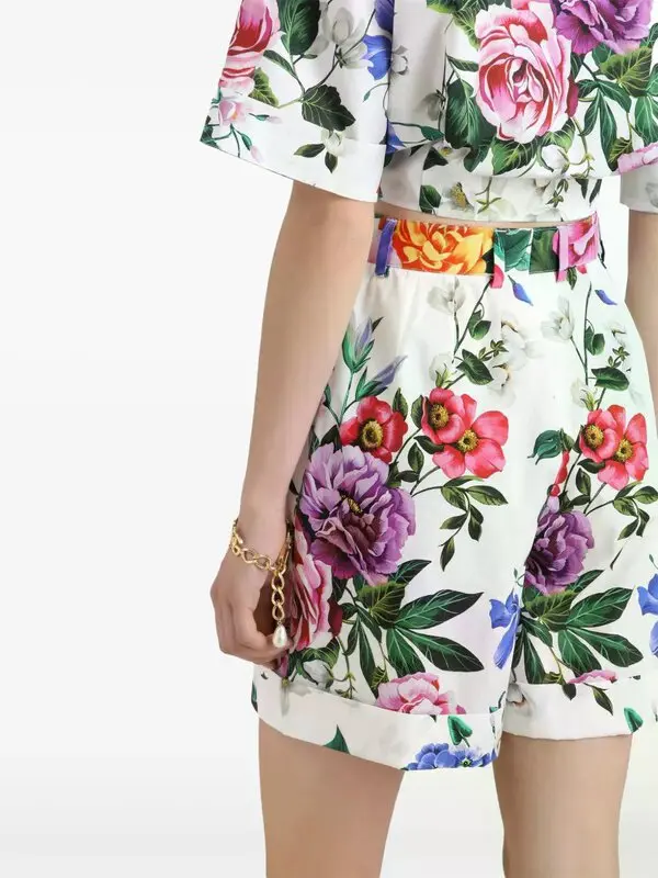 Dolce & Gabbana Floral-print Shorts - White