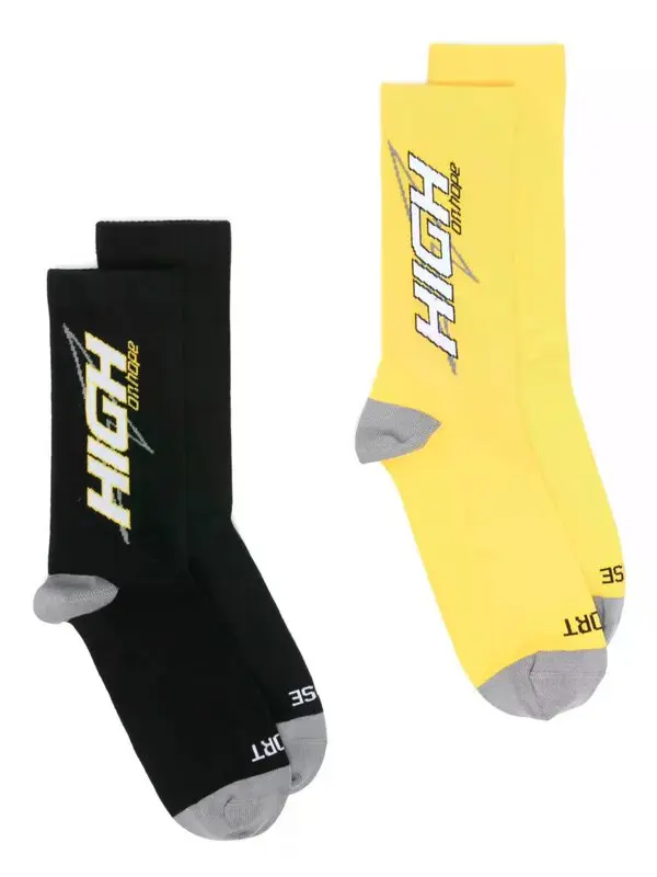 Martine Rose High On Hope Pack Of Two Socks - Yellow