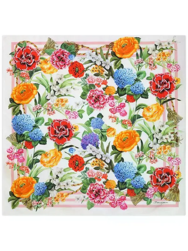 Dolce & Gabbana Floral-print Scarf - White