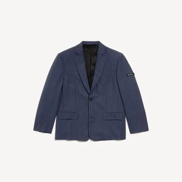 Balenciaga Pinstripe Tailoring Wool Jacket - Blue