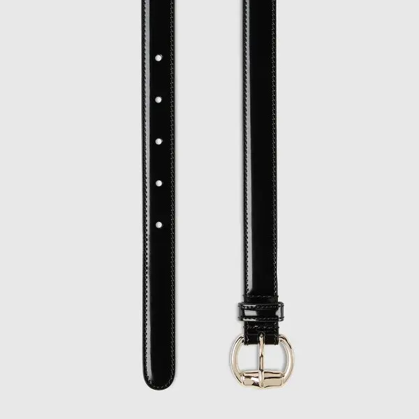 Gucci Thin Leather Belt with Bamboo Buckle Black Silver Size 90/36 Gucci Bamboo Buckle Black Leather Belt 90 36 – OLIVER main image 3