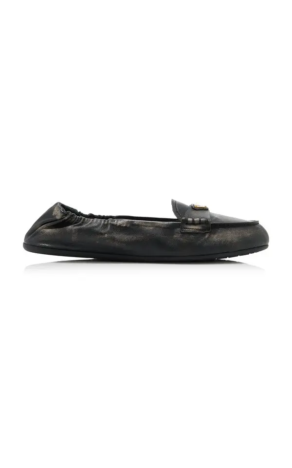 Prada Leather Loafers - Black