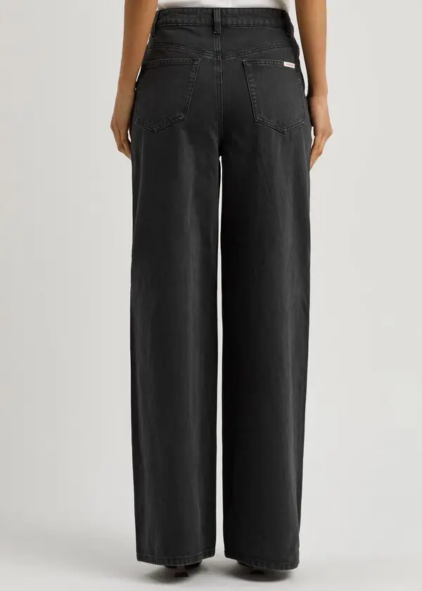 SELF-PORTRAIT Bow-embossed Wide-leg Jeans