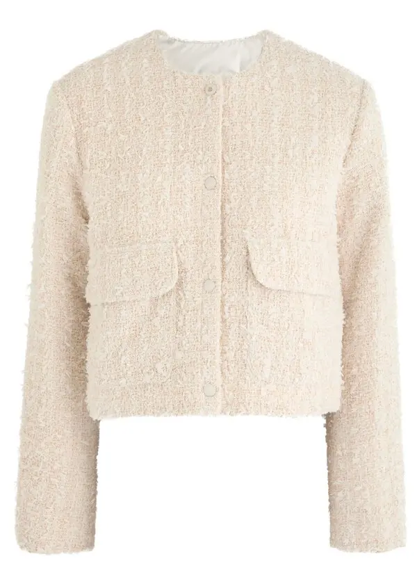 Moncler Dauphin Tweed And Shell Jacket - Beige