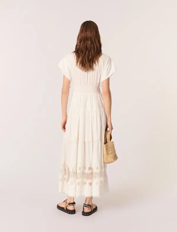 Maje Viscose Embroidered Maxi Dress