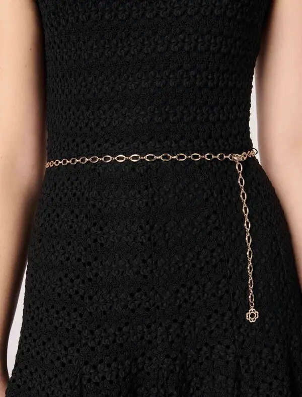 Maje Crochet Knit Maxi Dress - Black | Editorialist