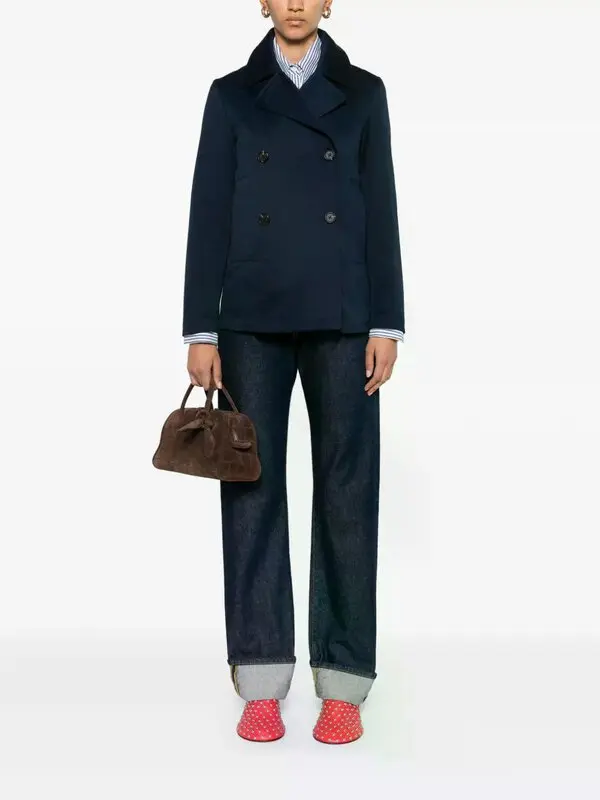 Add Double-Breasted Jacket In Blue - 49% Off | Editorialist