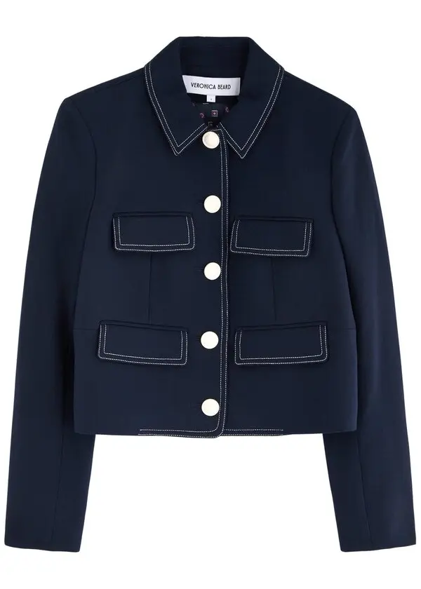 Veronica Beard Constantine Woven Jacket - Navy