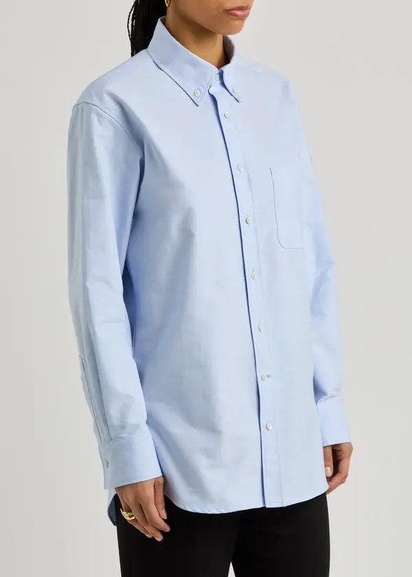 Moncler Logo-appliquéd Cotton Shirt - Blue