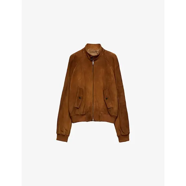 Prada Triangle-logo Vintage Suede Bomber Jacket