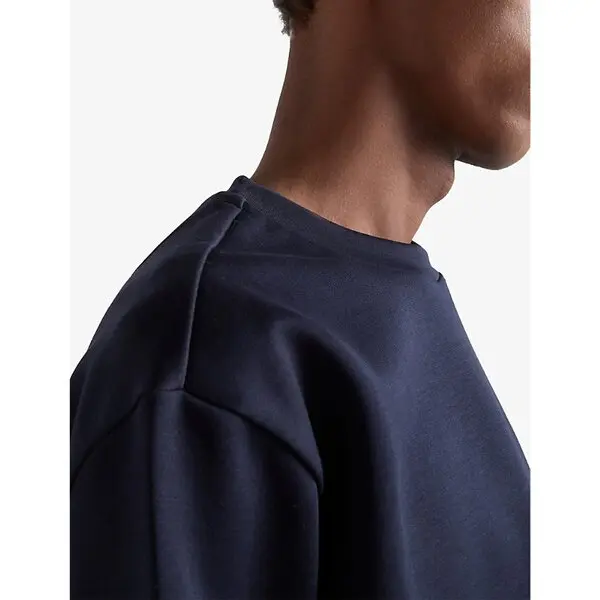Prada Logo-Embellished Crewneck Sweatshirt - Blue | Editorialist