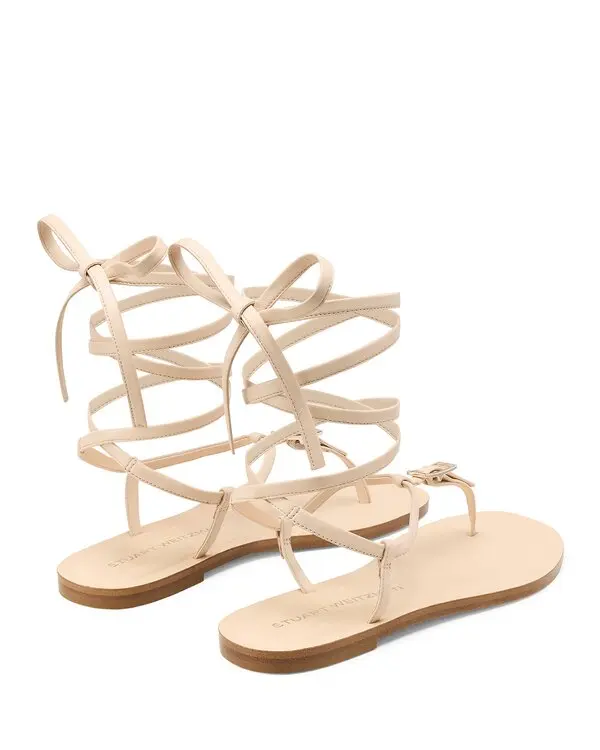 STUART WEITZMAN Georgie Lace-up Sandals - Barely Beige