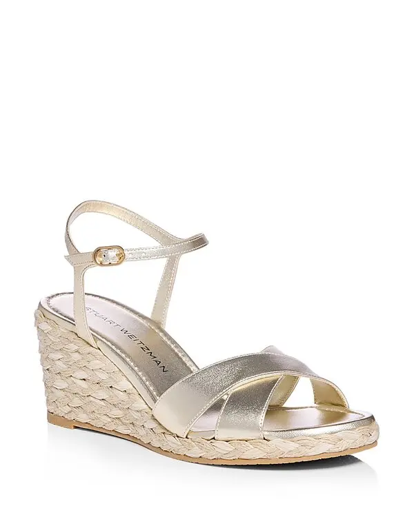 STUART WEITZMAN Dayna Espadrille Wedge Sandals - Adobe/natural Leather
