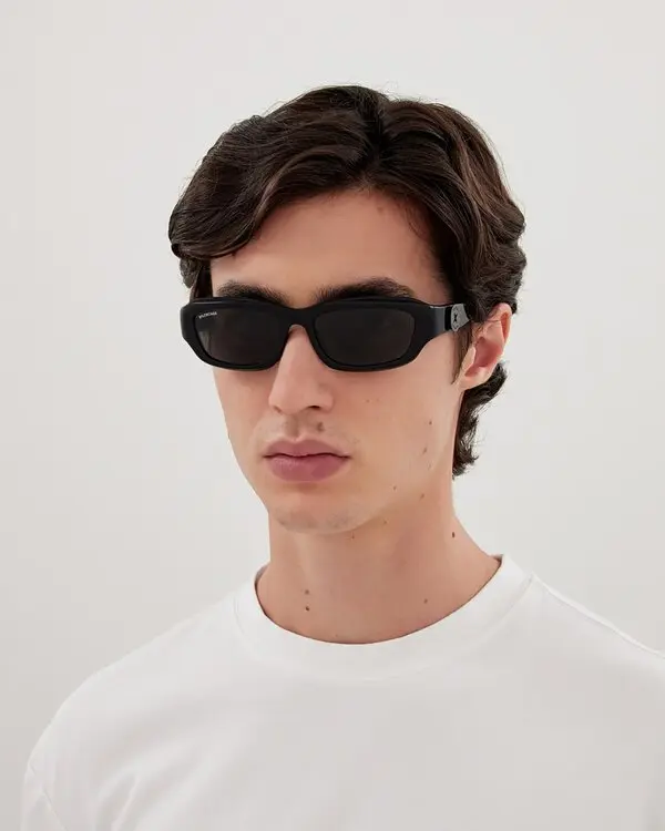 Balenciaga Bolt Rectangle Sunglasses, 58mm In Black - 40  display picture 1