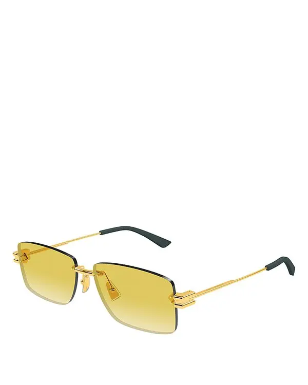 Bottega Veneta Lock Rectangle Sunglasses - Gold