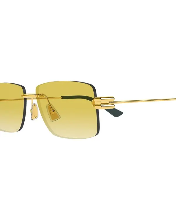 Bottega Veneta Lock Rectangle 58mm Sunglasses - Gold