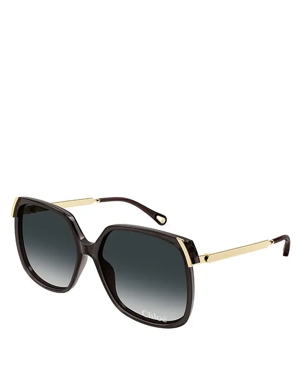 Chloé Aly Combi Square Sunglasses, 60mm - Gray
