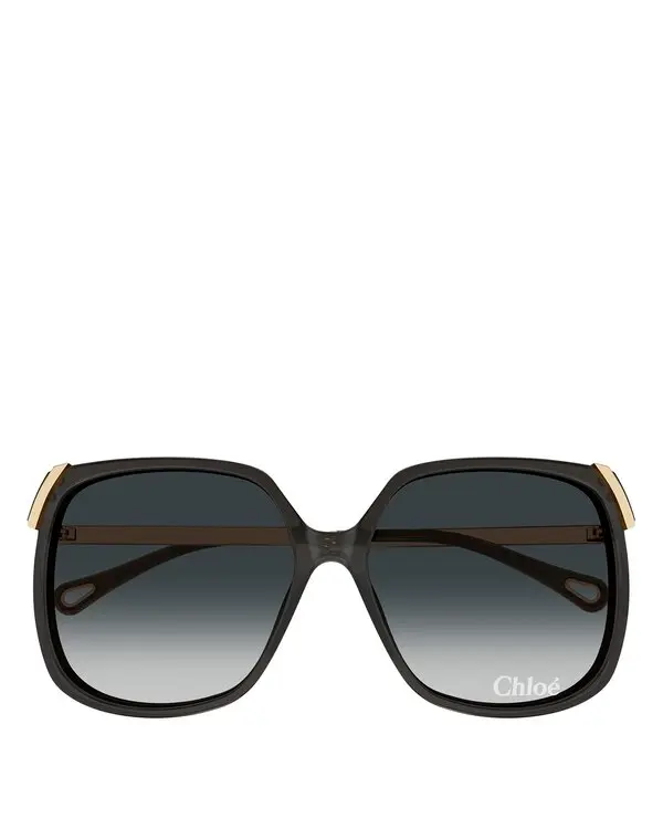 Chloé Aly Combi Square Sunglasses, 60mm - Gray