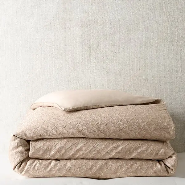 HUDSON PARK COLLECTION Diamond Facets Duvet Cover, Full/queen Exclusive - Light Rust