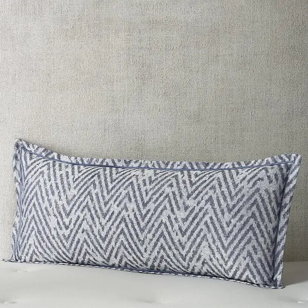 HUDSON PARK COLLECTION Distressed Chevron Decorative Pillow, 14 X 36 Exclusive - Indigo