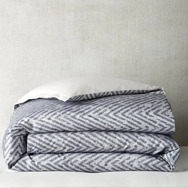 HUDSON PARK COLLECTION Distressed Chevron Duvet Cover, Full/queen Exclusive - Indigo