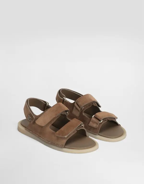 Dolce & Gabbana Dg Light Suede Sandals - Brown