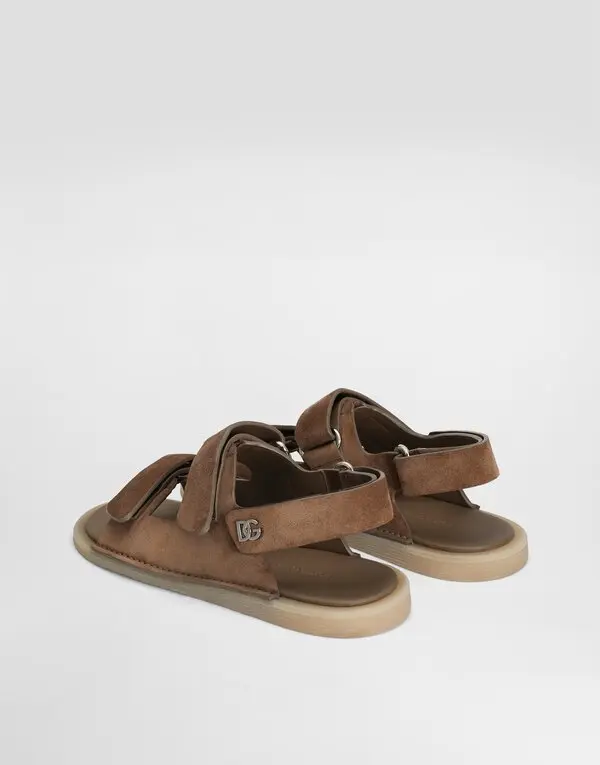 Dolce & Gabbana Dg Light Suede Sandals - Brown