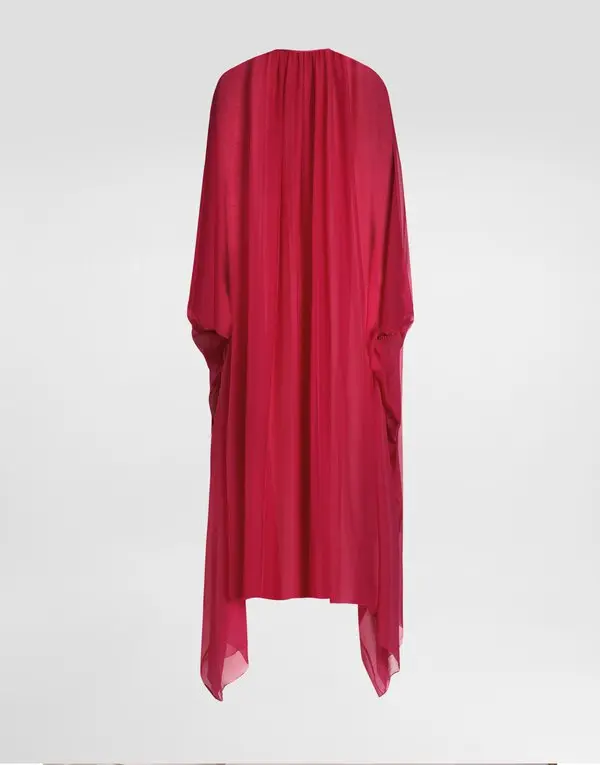 Dolce & Gabbana Long Silk Chiffon Caftan With Drawstring