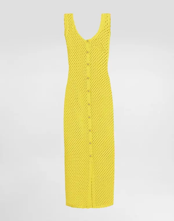 Dolce & Gabbana Long Crochet Dress - Yellow
