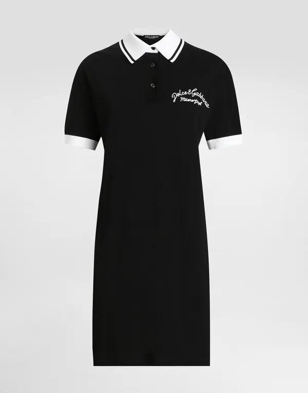 Dolce & Gabbana Cotton Piqué Dress With Dg Logo