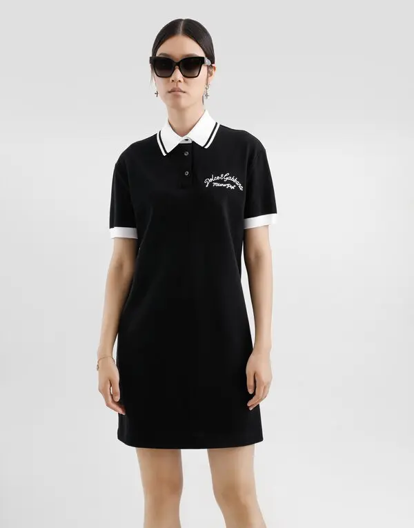 Dolce & Gabbana Cotton Piqué Dress With Dg Logo