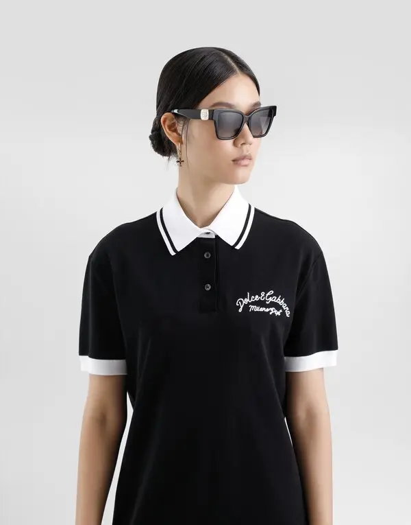 Dolce & Gabbana Cotton Piqué Dress With Dg Logo