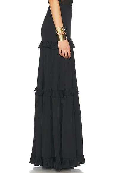 Saint Laurent Charmeuse Maxi Skirt