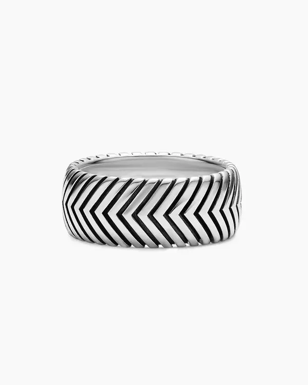 David Yurman Chevron Band Ring - All Sterling Silver