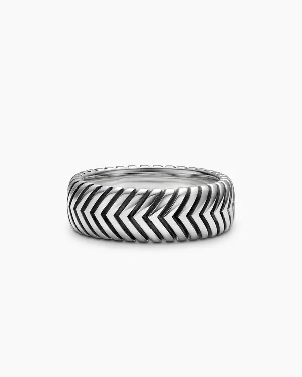David Yurman Chevron Band Ring - All Sterling Silver